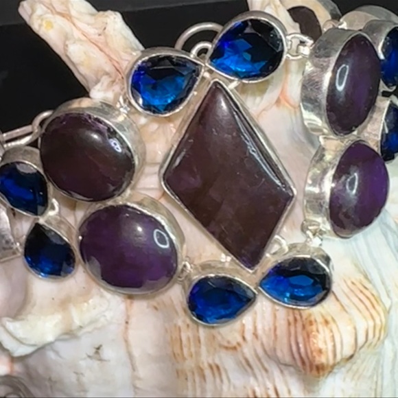 Artisan | Jewelry | Red Flash Labradorite Blue Quartz Multigem Cuff ...